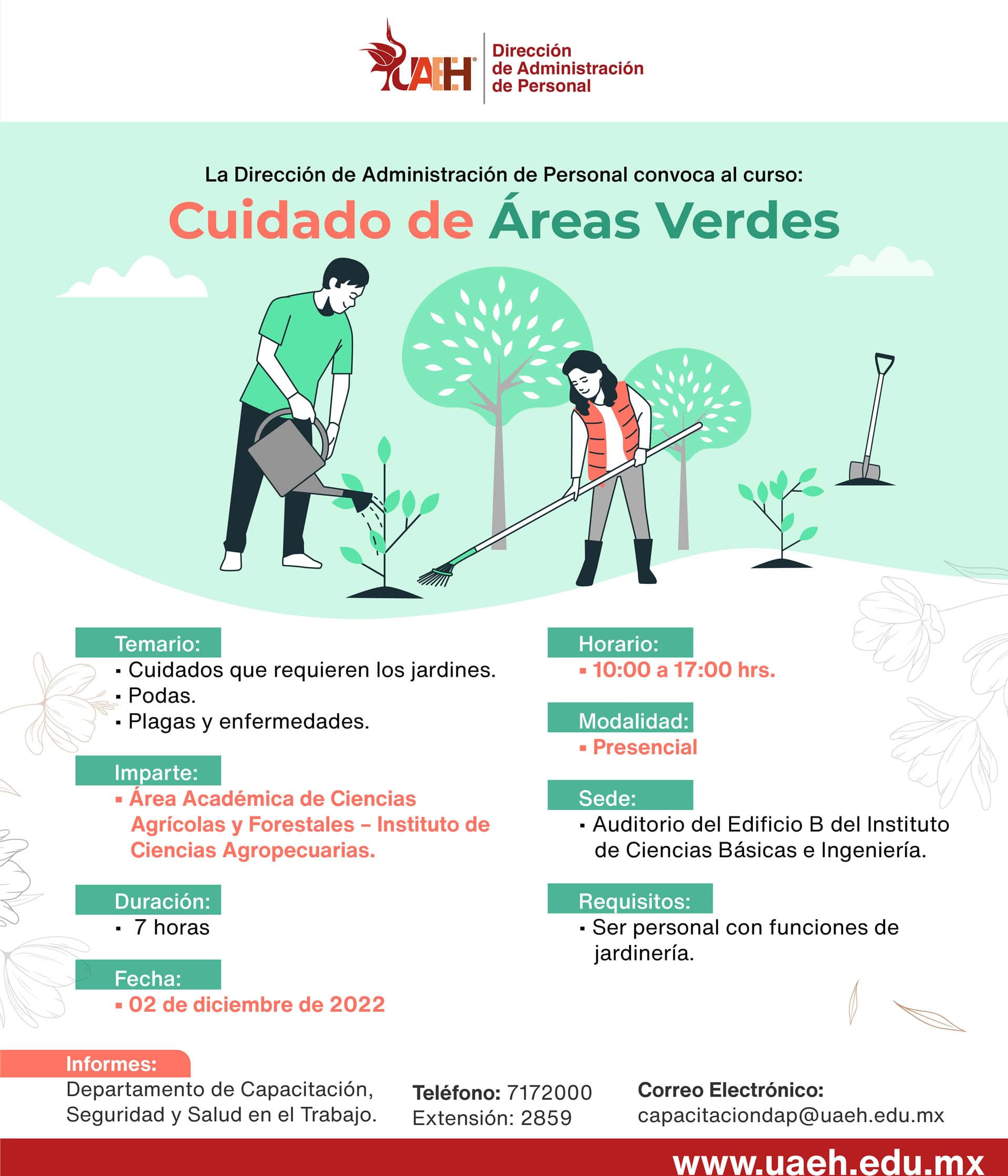 Aviso Institucional :: Curso Cuidado de Área Verdes
